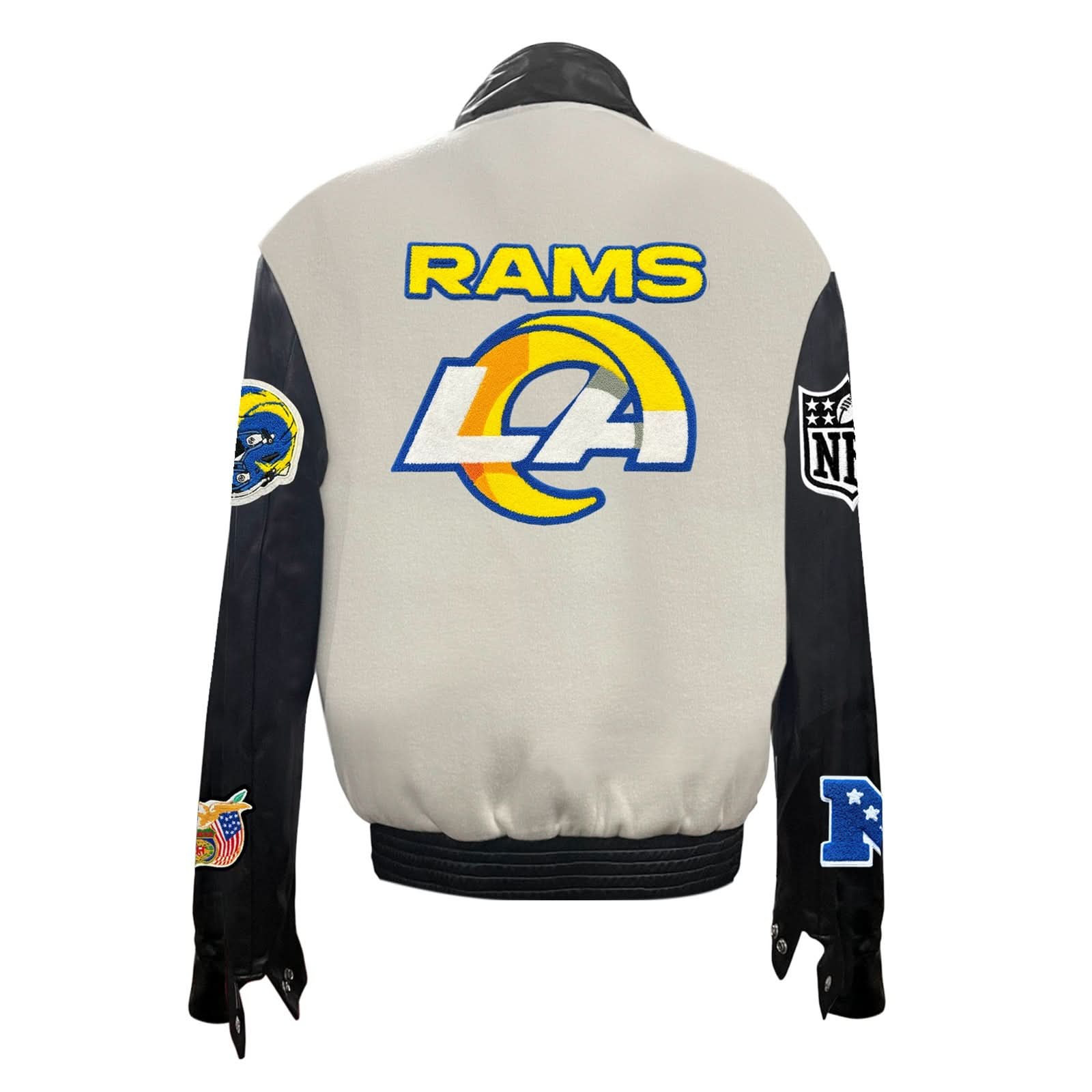 LOS ANGELES RAMS WOOL & LEATHER VARSITY JACKET Off White/Black ...